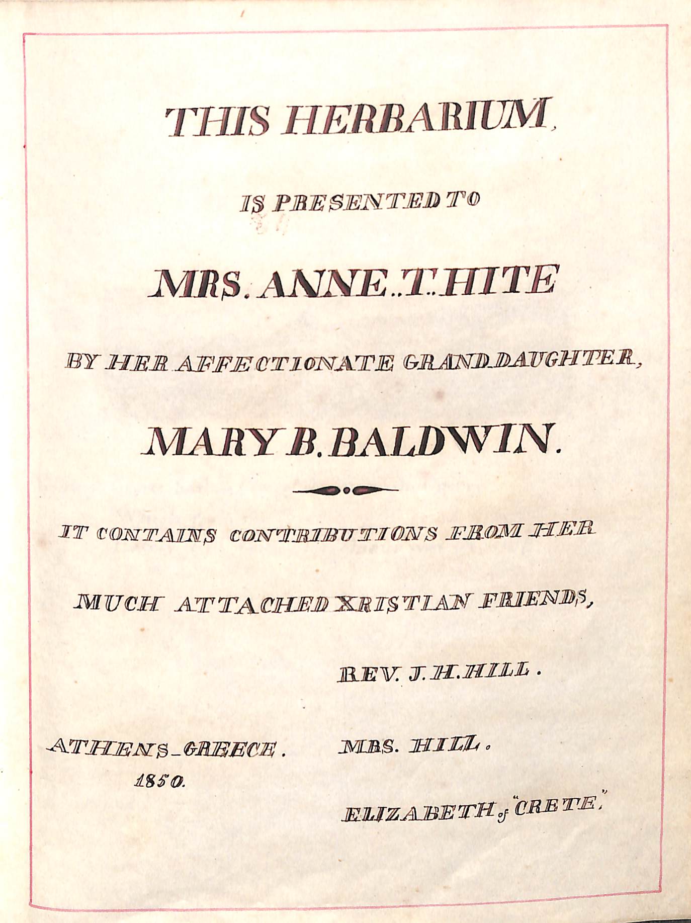 Mary Briscoe Baldwin’s Herbarium Book - Virtual Belle Grove